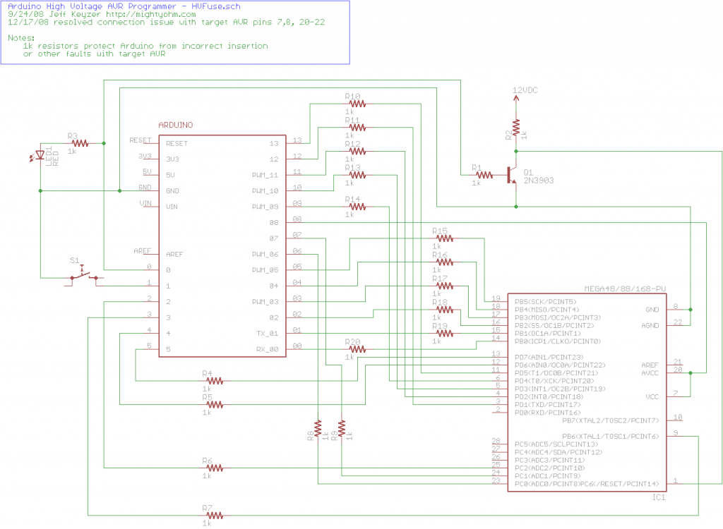 Arduino Based Avr High Voltage Programmer Mightyohm
